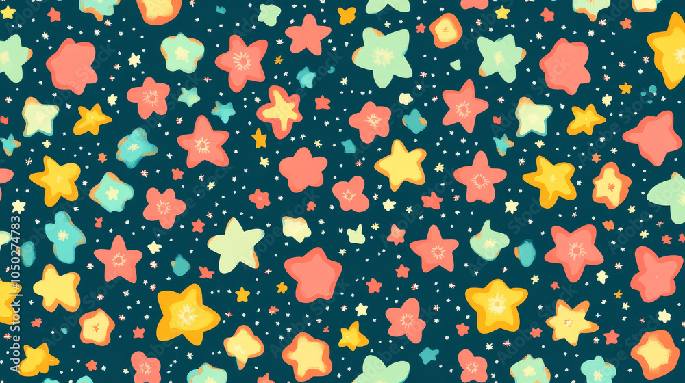 A seamless star pattern design, perfect for backgrounds, wallpapers ...