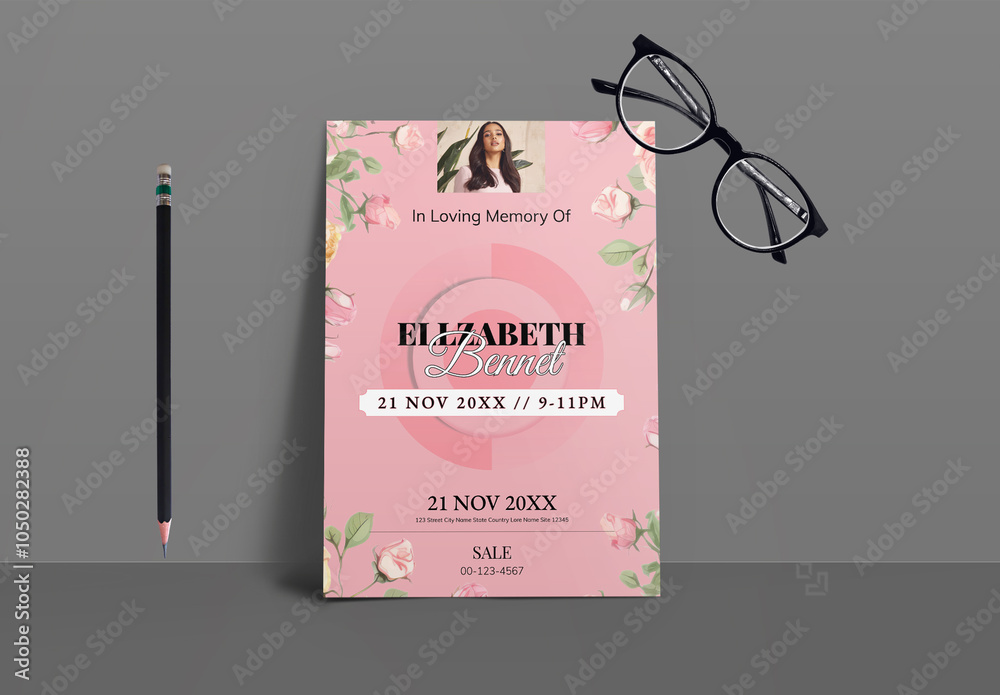In Loving Memory Template Layout Stock Template | Adobe Stock