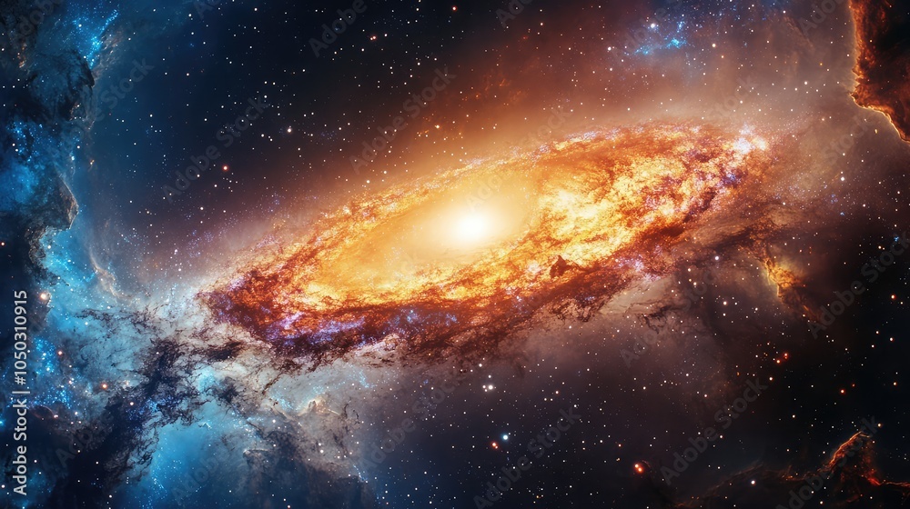 A breathtaking view of a galaxy mid-explosion, with streams of light ...