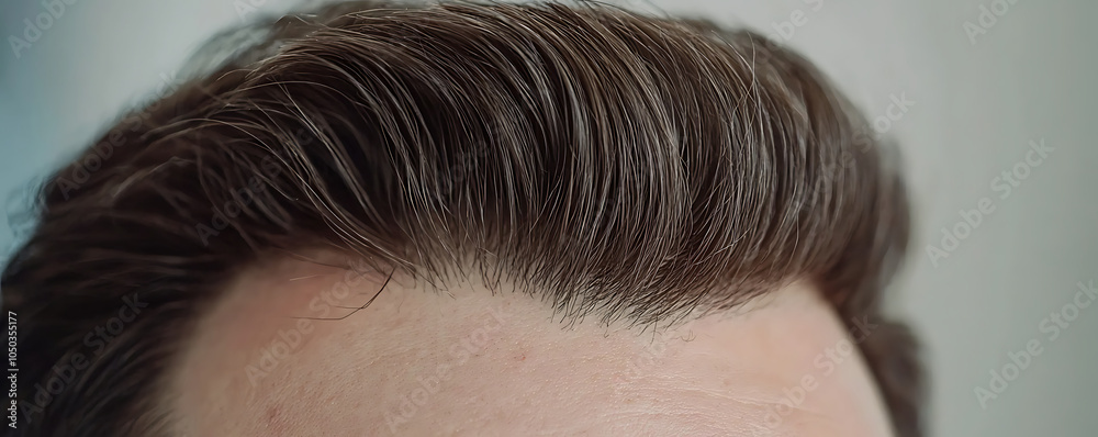 lose-up comparison of a hairline before and after treatment, showcasing ...