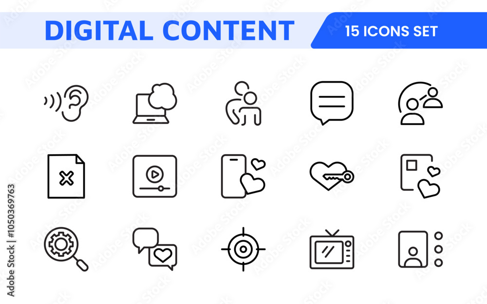 Content Creation Icon Set. Creative and versatile icons for bloggers ...