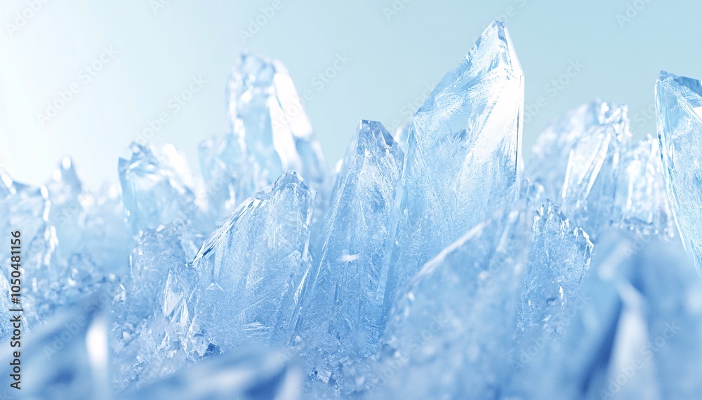 Intricate ice crystals in a stunning 3D rendering create a mesmerizing ...