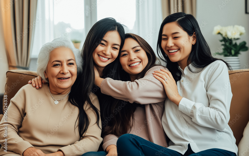 A joint, group portrait for a woman of different generations. Mothers ...