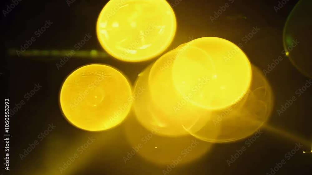 dazzling effect yellow disco lights shine blur night sky creating ...