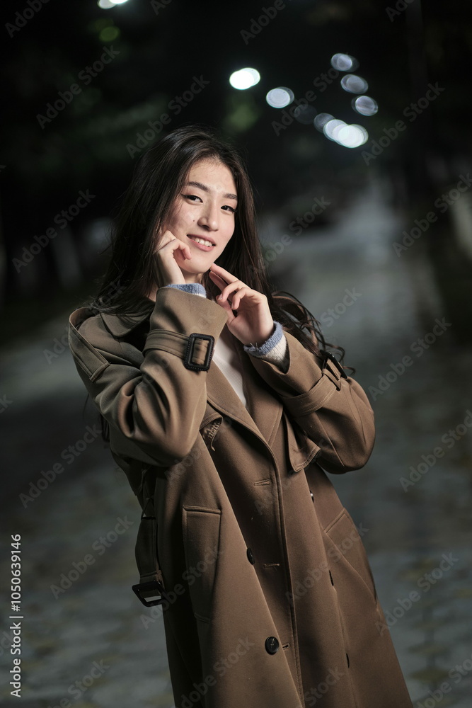 Night portrait of a charming Asian girl model. Asian beauty. Wallpapers ...