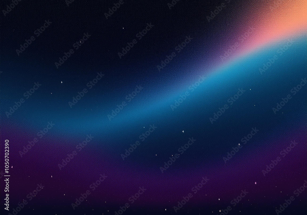 Dark grainy gradient background with cosmic elements and starry night ...