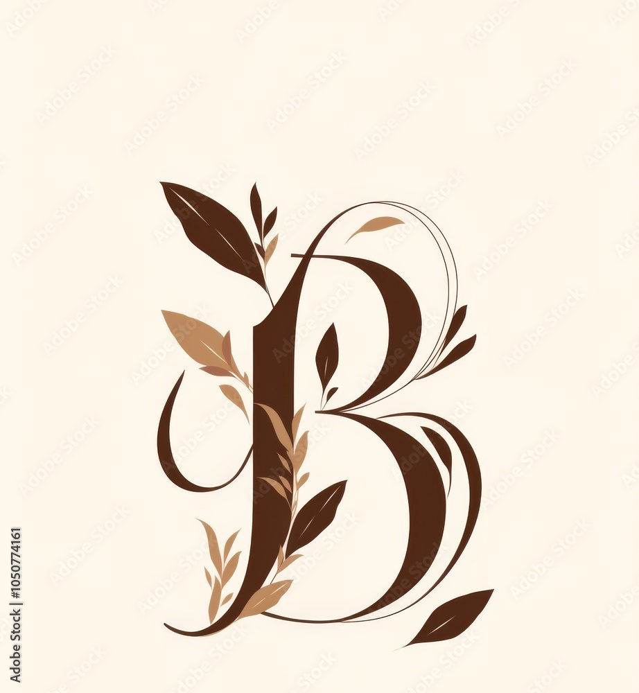 Elegant logo design featuring the letter "B" integrated with abstract ...