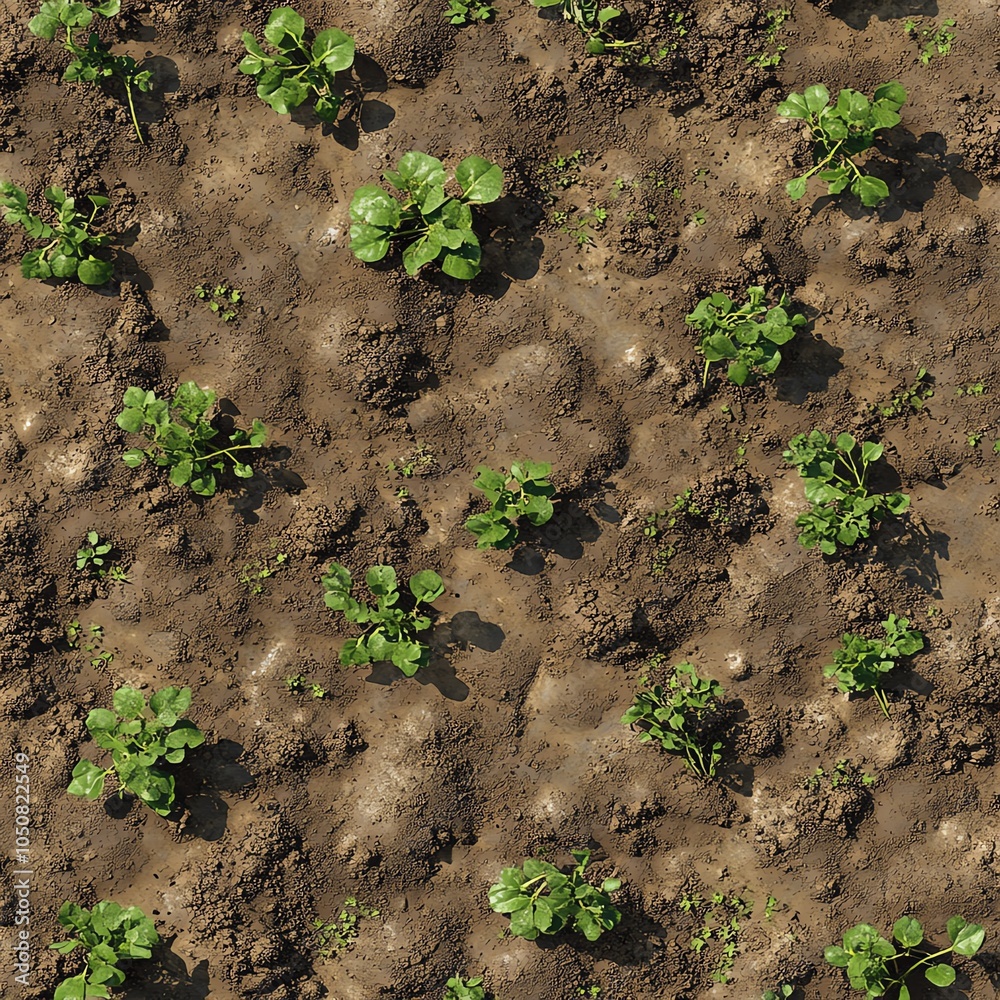 Seamless garden soil texture, flat, evenly tilled earth, tileable for ...