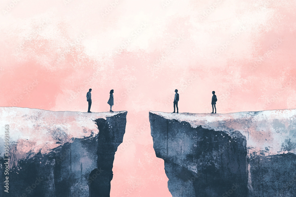 Separated and Divided Society and People, Isolation and Invisible Wall ...