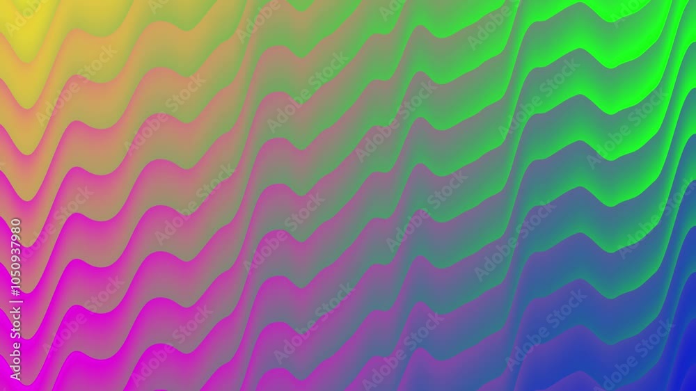 Gradient Waves Flow Abstract 3d Background Seamless Loop Animation 4k Video Liquid Metal