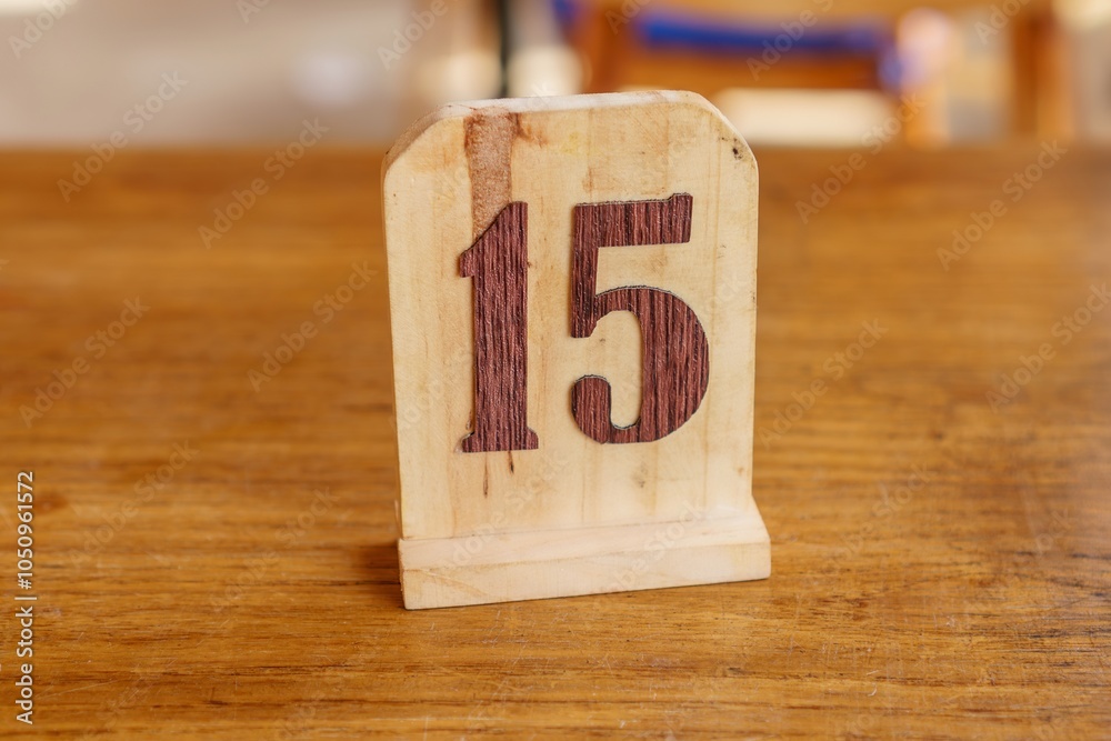 Table number 15 is made from aesthetic wood in dark brown and natural ...