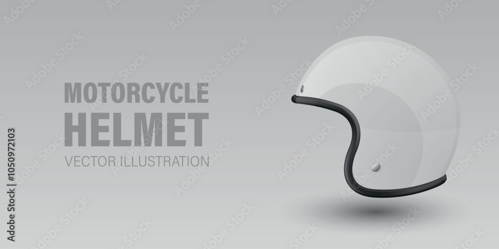 Vector 3d Realistic Blank White Glossy Classic Vintage Open-Face ...