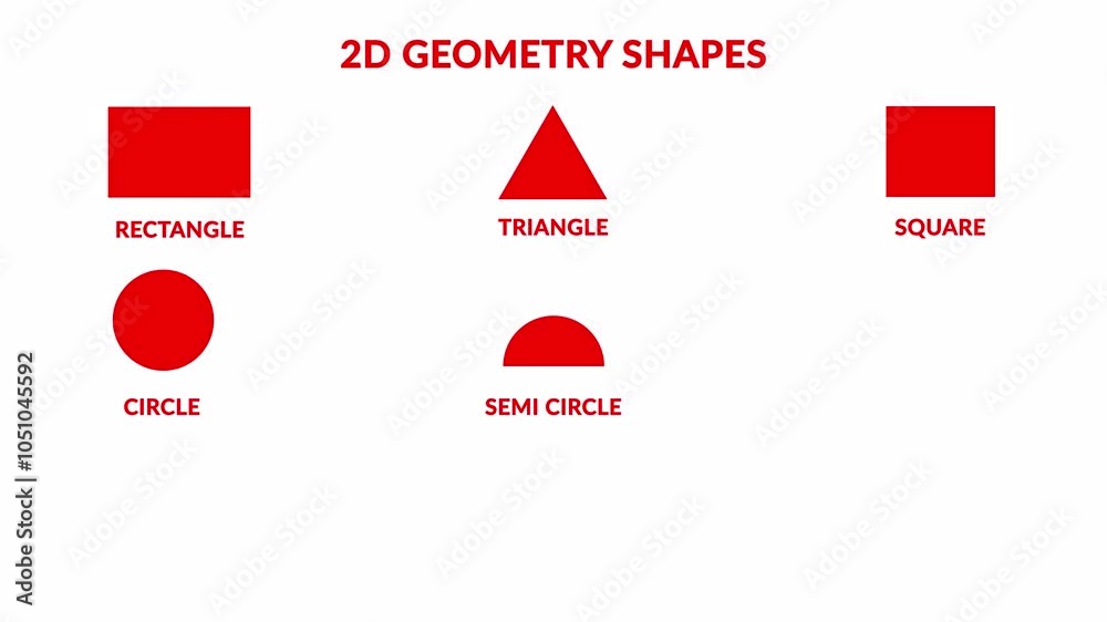 Geometric shapes animation, math shapes of geometry, rectangle square ...