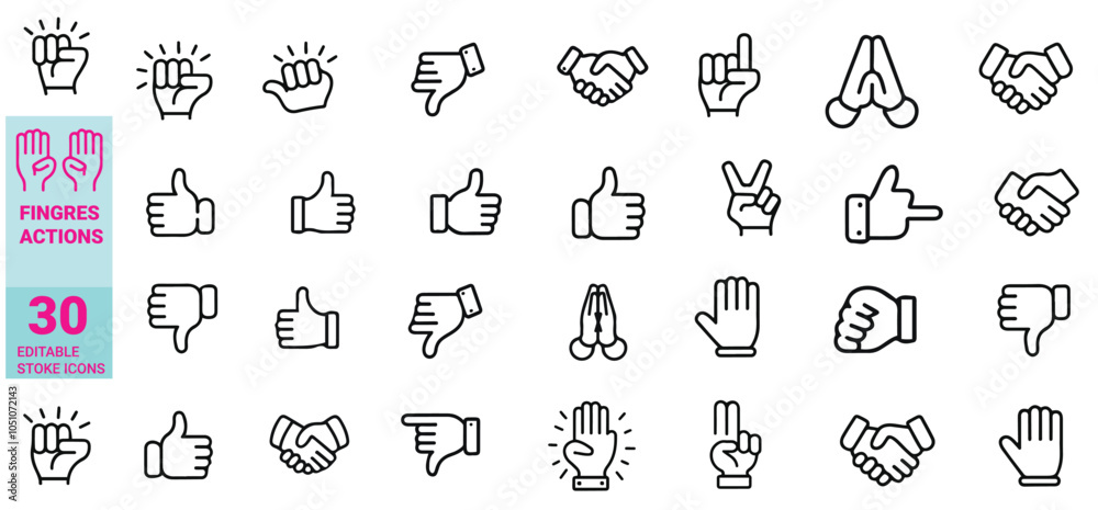 hand gesture icons, finger actions, hand icons, gesture icons, finger ...