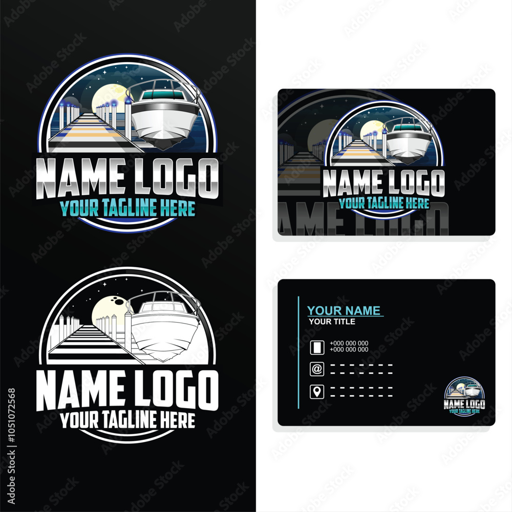 Dock logo design. Ship harbor dock logo vector icon symbol illustration ...