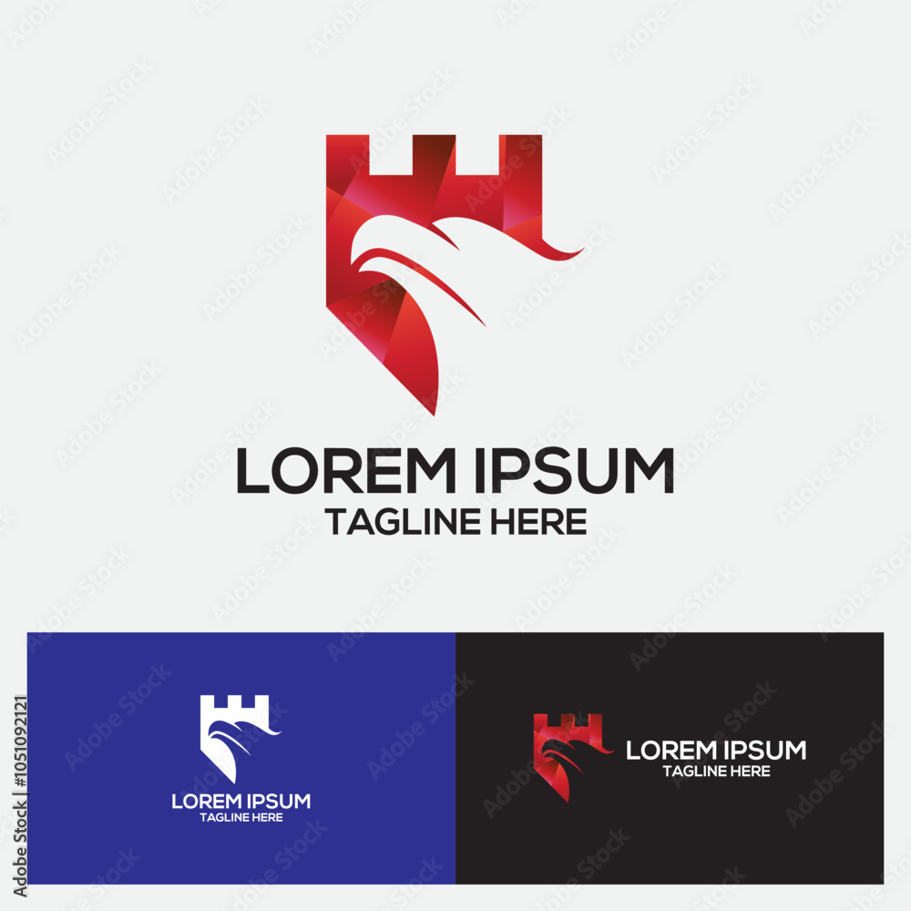 Eagle castle logo. Perfect for branding, mascot or emblem design ...