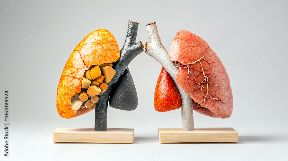 Visual representation of healthy vs. Diseased lungs a comparative ...