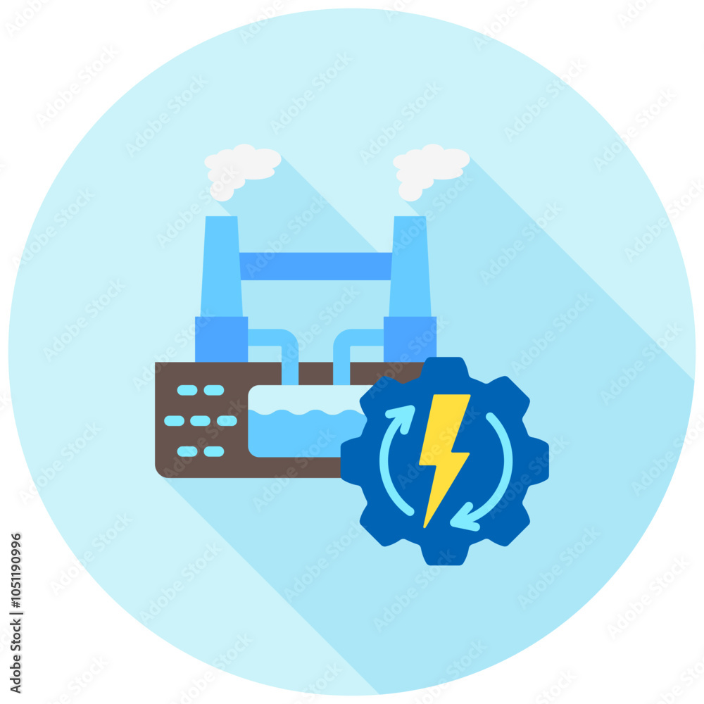 Energy Development rounded flat multi color icon, use for UI, UX, app ...