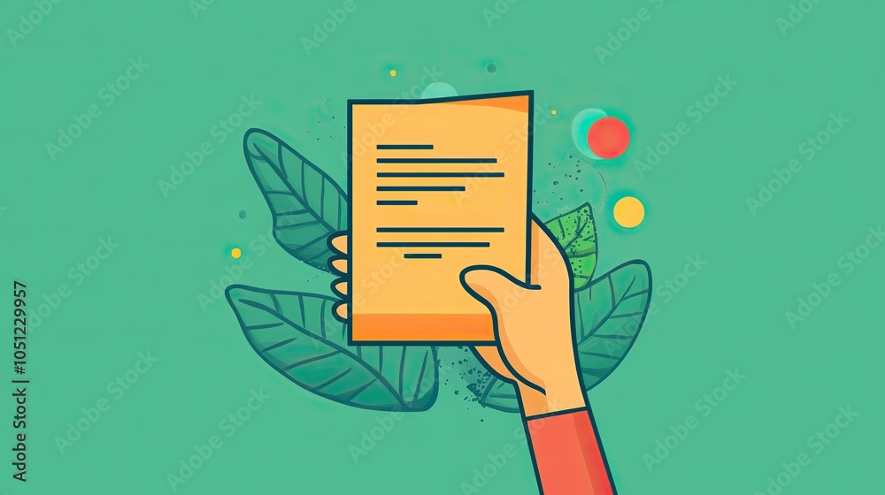 sheet of paper held in hand symbolizes document submissions or requests ...