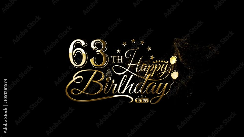 Signature 63th Happy Birthday To You Letter Animation, Happy 63th ...