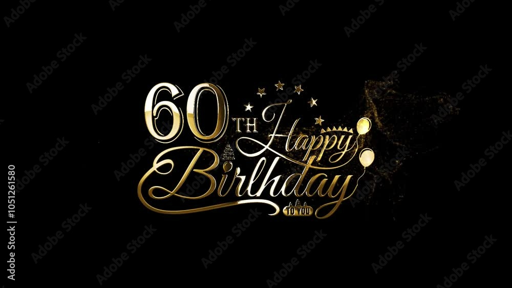 60yh Birthday, Signature 60th Happy Birthday To You Letter Animation ...