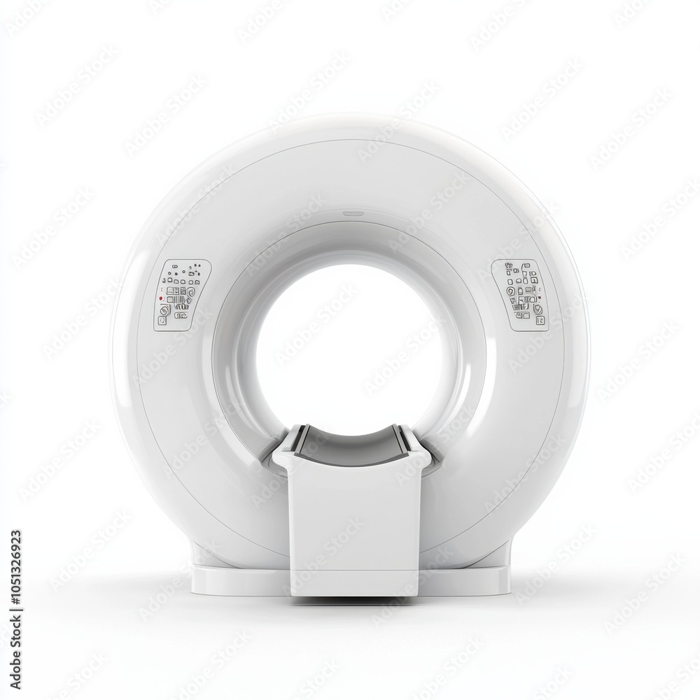 A modern CT scanner featuring a circular design, used for medical ...