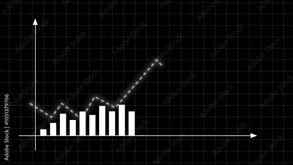 Rising bar graph, Showing growth Financial graph analysis on ...