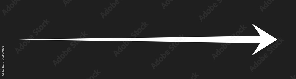 Straight Long Arrow. Horizontal pointer to the right. Navigation ...