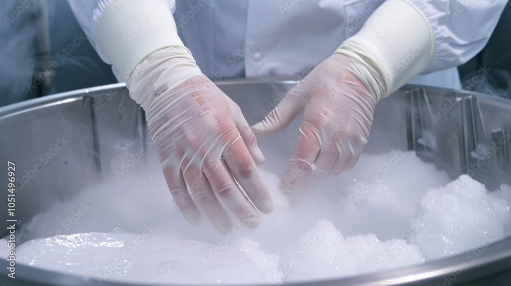 High tech medical lab equipment used in vitro fertilization process ...