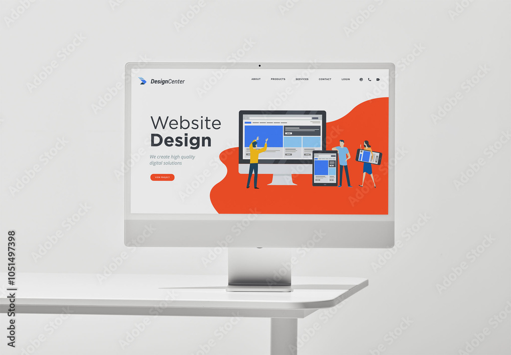 Mockup Of Computer Monitor, Customizable Screen Stock Template | Adobe ...