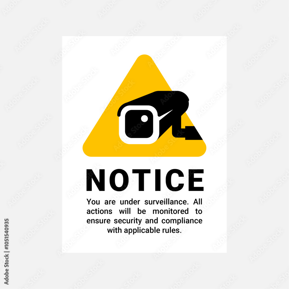 CCTV icon sticker with warning Notice You are under surveillance. Your ...
