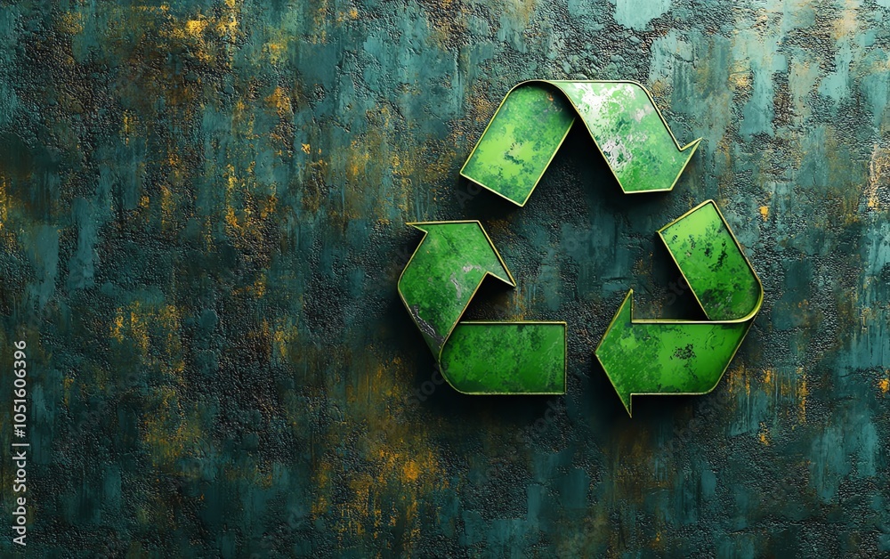 Sleek green recycle symbol featuring the 100 Recyclable label ...