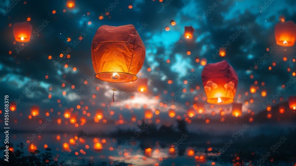 Chinese Lantern Festival . The night sky is ablaze with a kaleidoscope ...