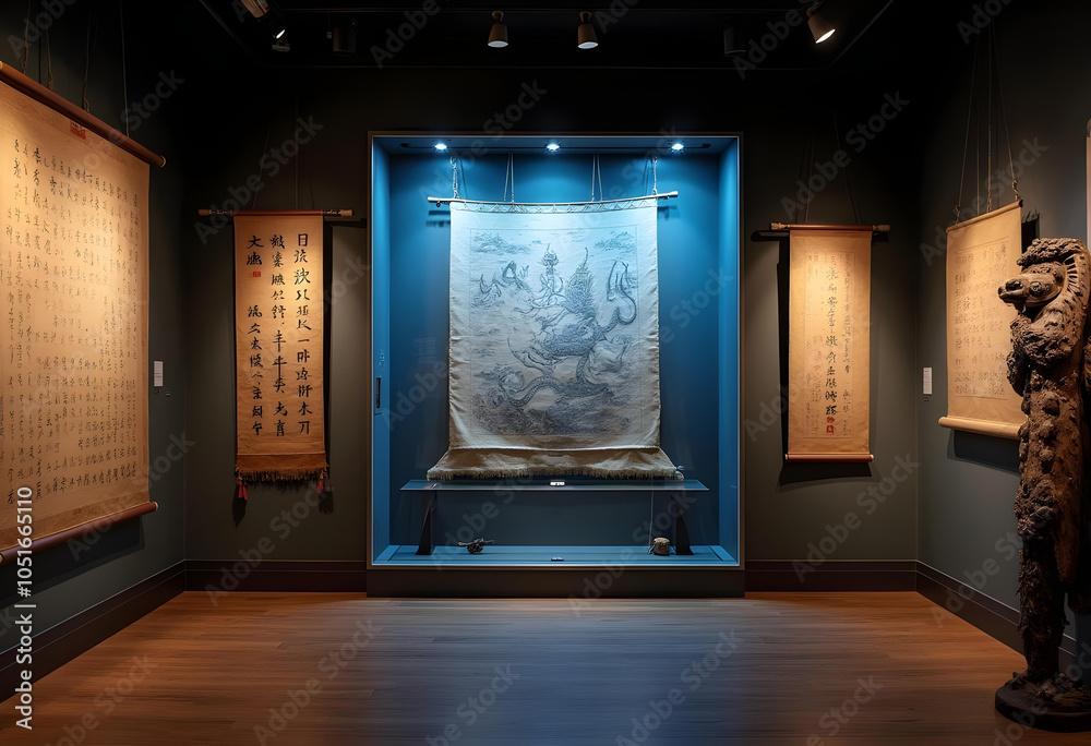 beautifully curated gallery showcasing traditional Asian art, featuring ...