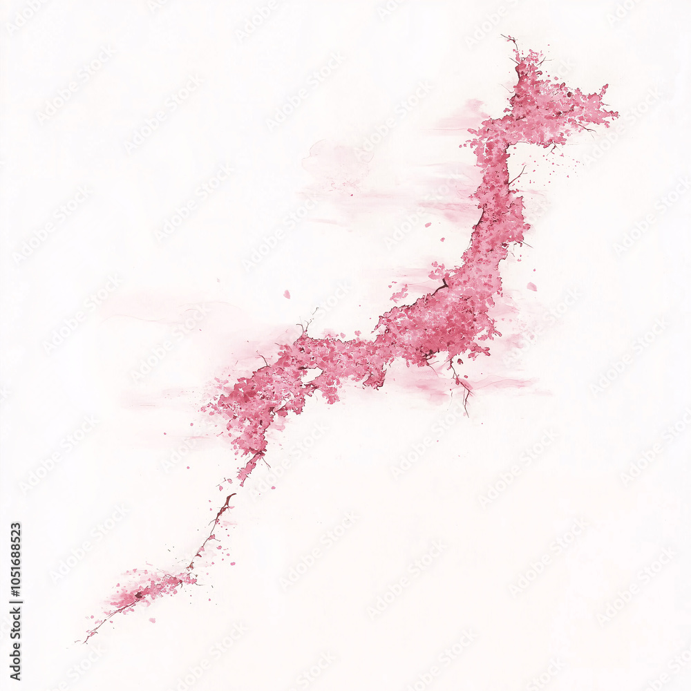 Creative Japan Map Formed with Cherry Blossoms - Symbol of Nature and ...