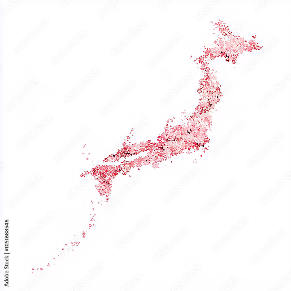 Creative Japan Map Formed with Cherry Blossoms - Symbol of Nature and ...
