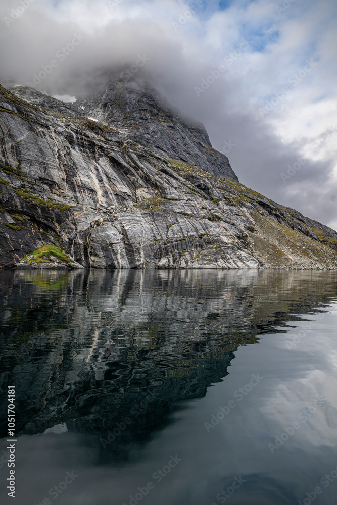 Giant rock cliff, Nuuk Icefjord, Western Greenland, Denmark, Polar ...