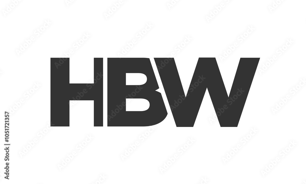 HBW logo design template with strong and modern bold text. Initial ...