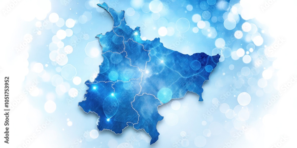 Mapa Azul de Colombia sobre Fondo Blanco con Efecto Bokeh, Diseño ...