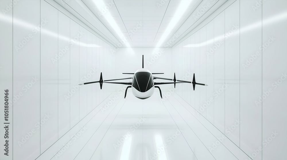 eVTOL Aircraft in Testing Corridor | Futuristic Electric Air Mobility ...