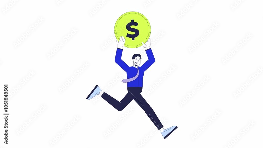 Digital marketing budget 2D animation. Allocation funds for business ...