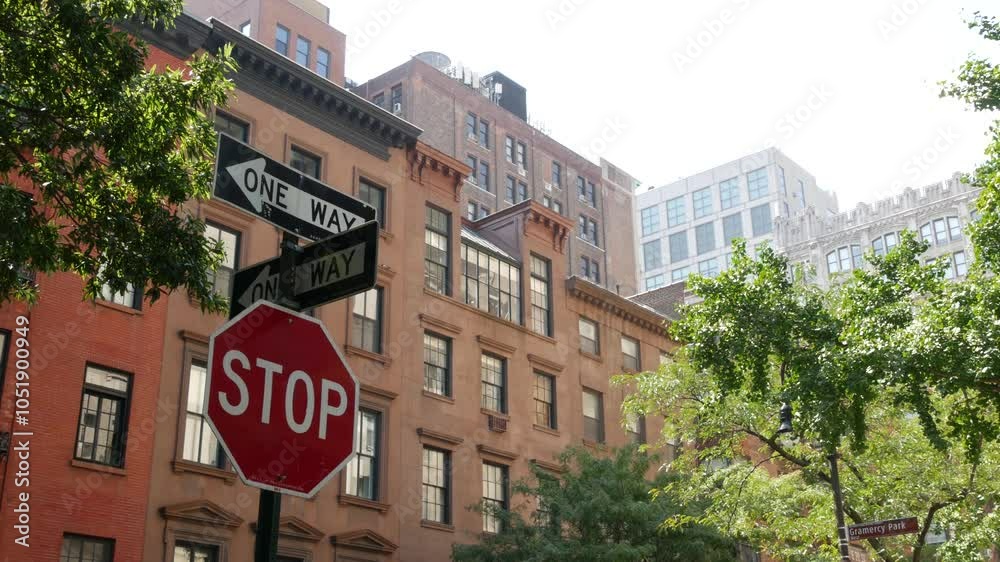 New York City oneway crossroad, Stuyvesant street intersection one way ...