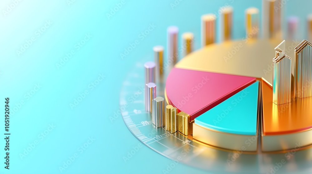 Gold investment portfolio visualized as a pie chart, with different ...