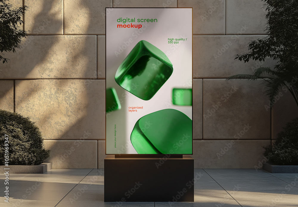 Digital Screen Mockup Generated with AI Stock Template | Adobe Stock
