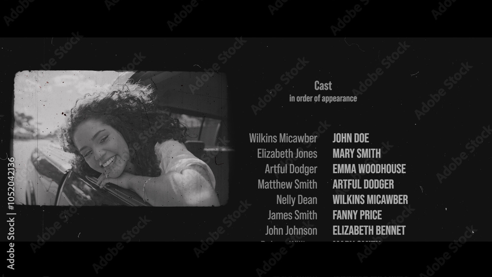 Old Fashioned Film Credits Roll Template Stock Template | Adobe Stock