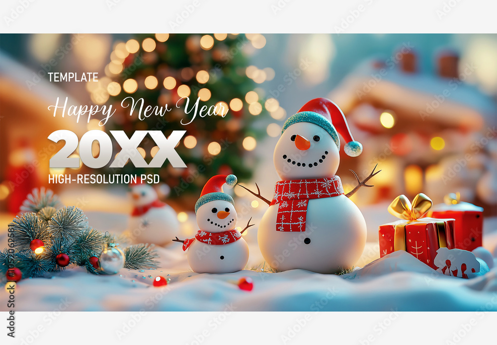 Holiday and Winter Templates: Snowman and Snowmen with Presents ...