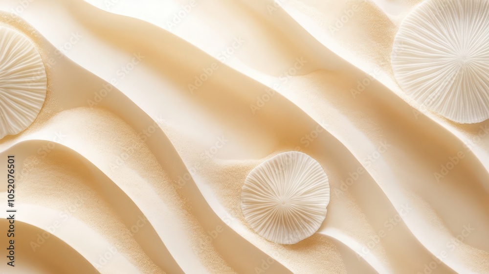 Coastal Luxury Background: Sand Dollar and Ivory Gradients with Soft ...