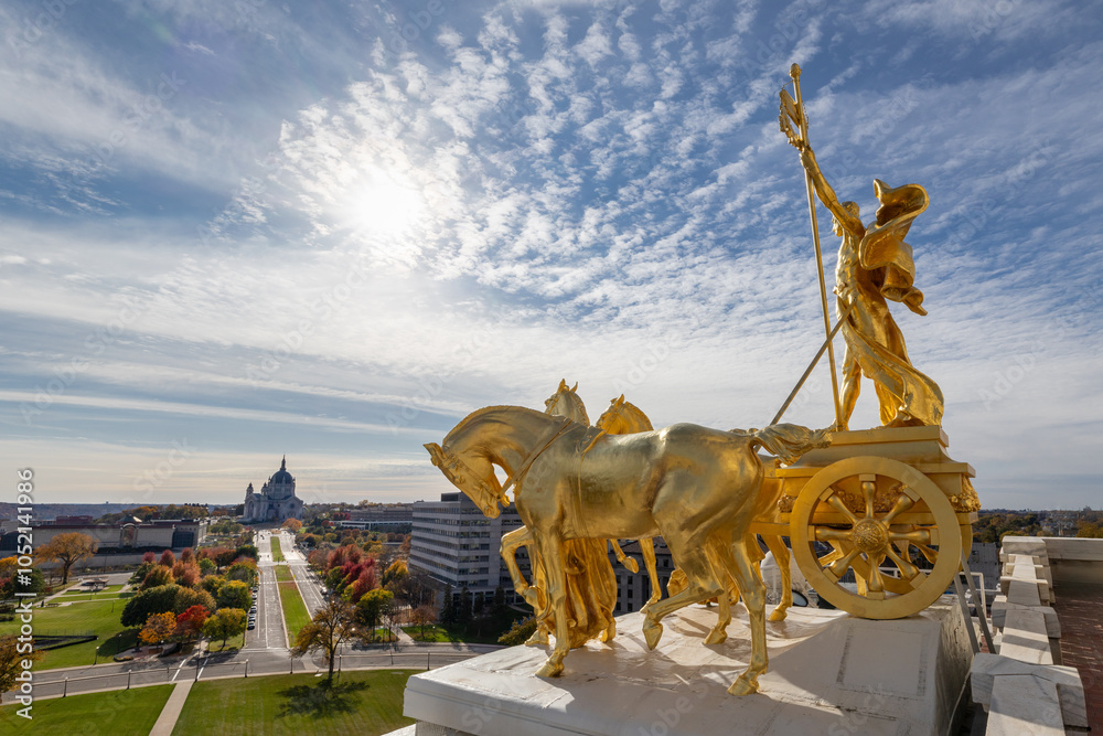 Progress of the State Quadriga at the Minnesota State Capitol in Saint ...