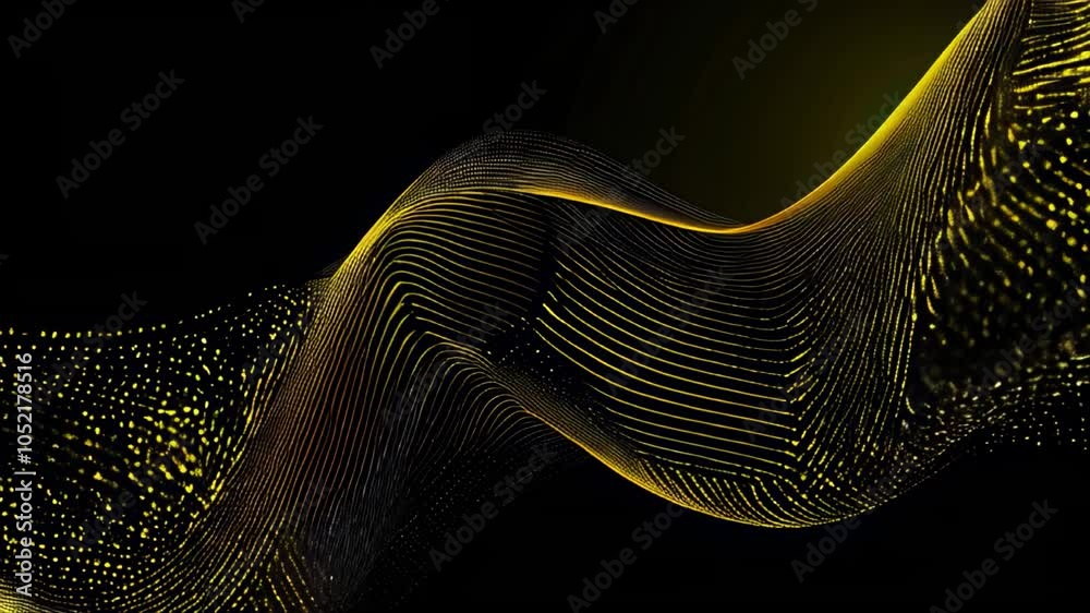 3d dynamic neon yellow digital wave. Smart technology wave. Flow ...