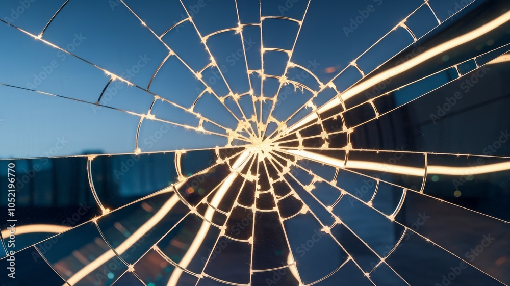 Shattered reflection. Broken mirror, fractured image, symbolizing ...